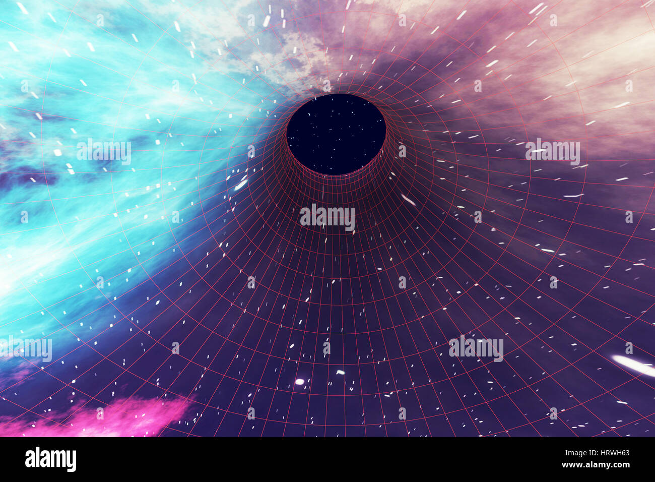 Star Warp or Hyperspace, abstract speed tunnel warp in space. Across ...