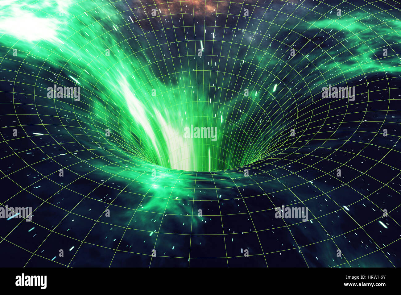 Star Warp or Hyperspace, abstract speed tunnel warp in space. Across ...