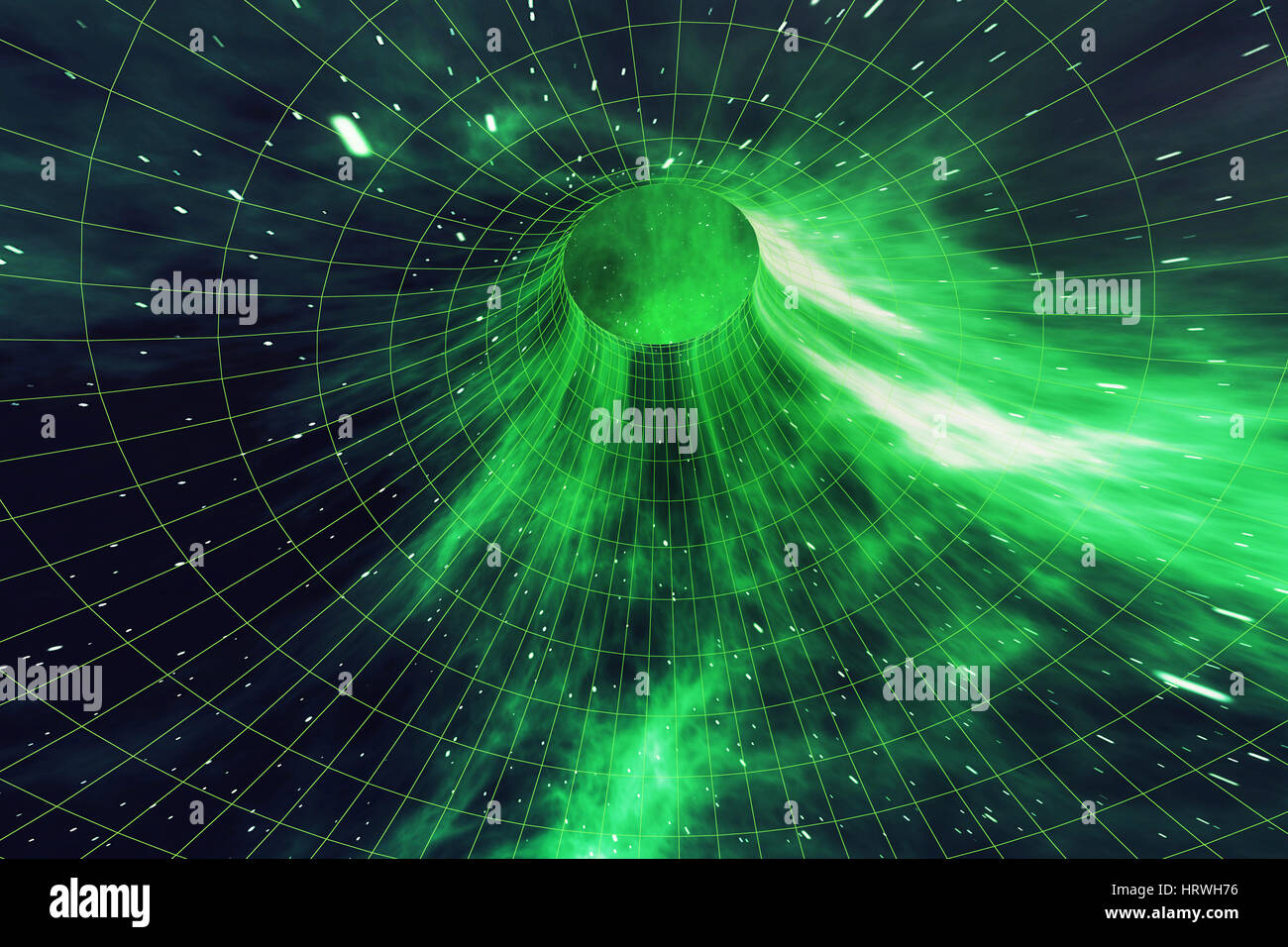 Star Warp or Hyperspace, abstract speed tunnel warp in space. Across ...