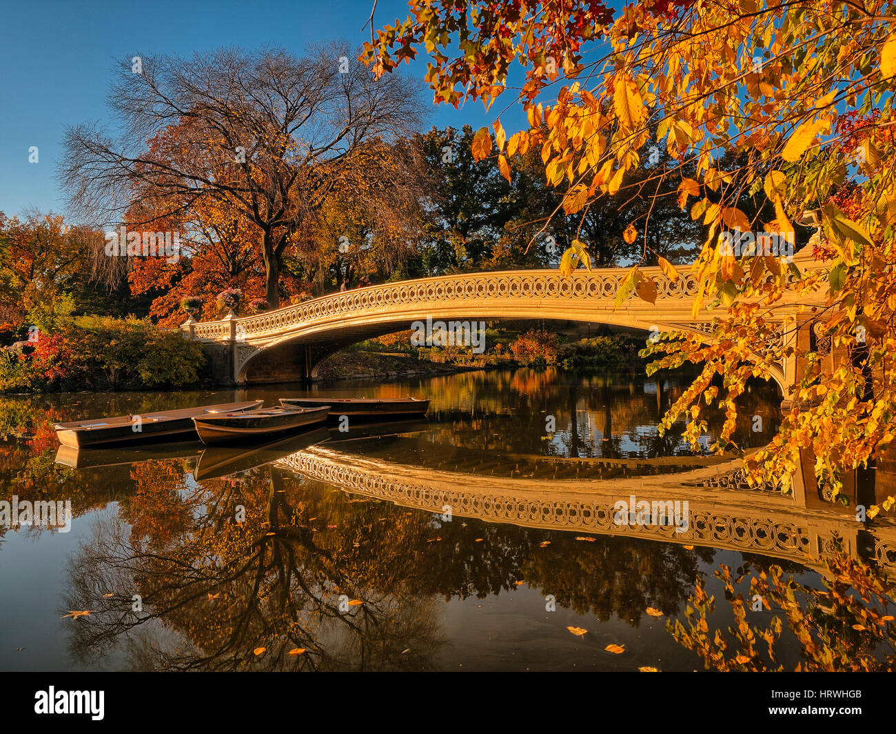 The Bow Bridge is a cast iron bridge located in Central Park, New York ...