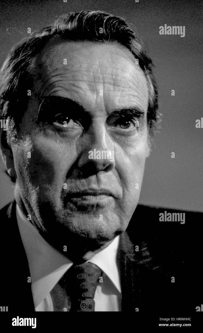 Republican Senator Robert Dole of Kansas B&W portrait US Capitol ...