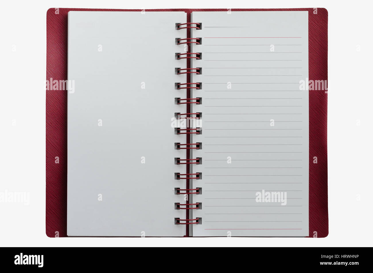 Wirebound Notebook Open Is Isolated On White Background Stock Photo - Alamy