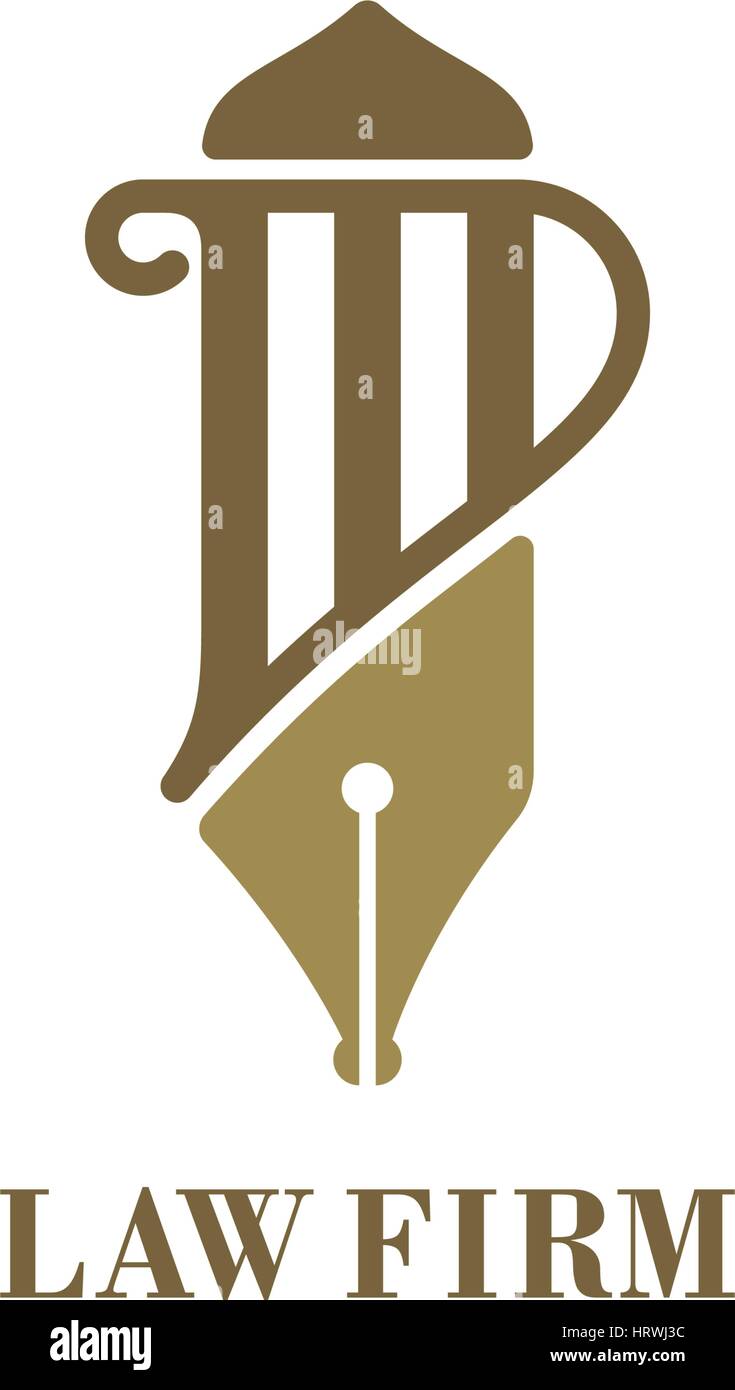 Pillar and fountain pen shaped logo for law firms. Vector illustration ...