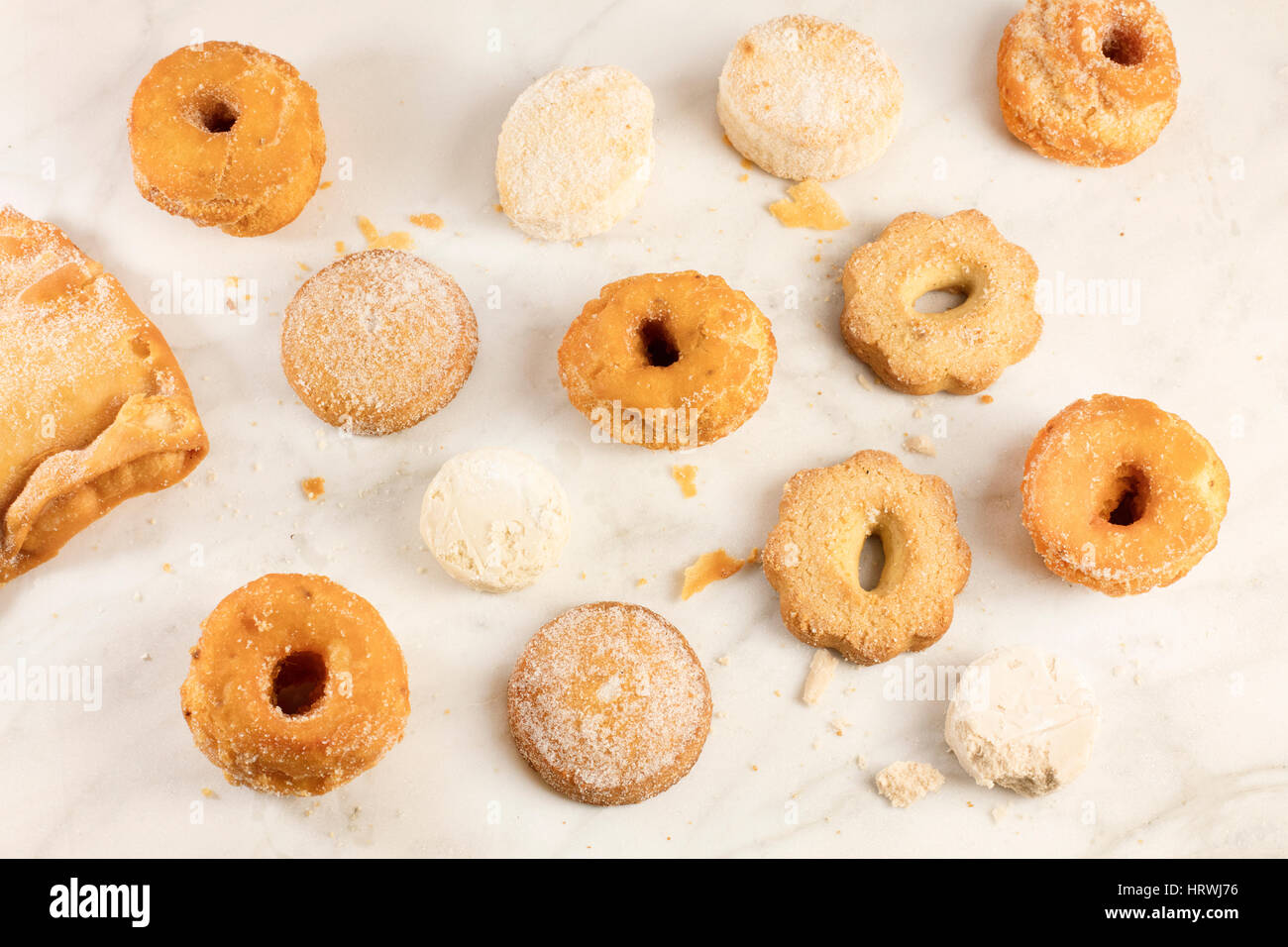 A photo of mantecados, polvorones and other traditional Spanish cookies ...