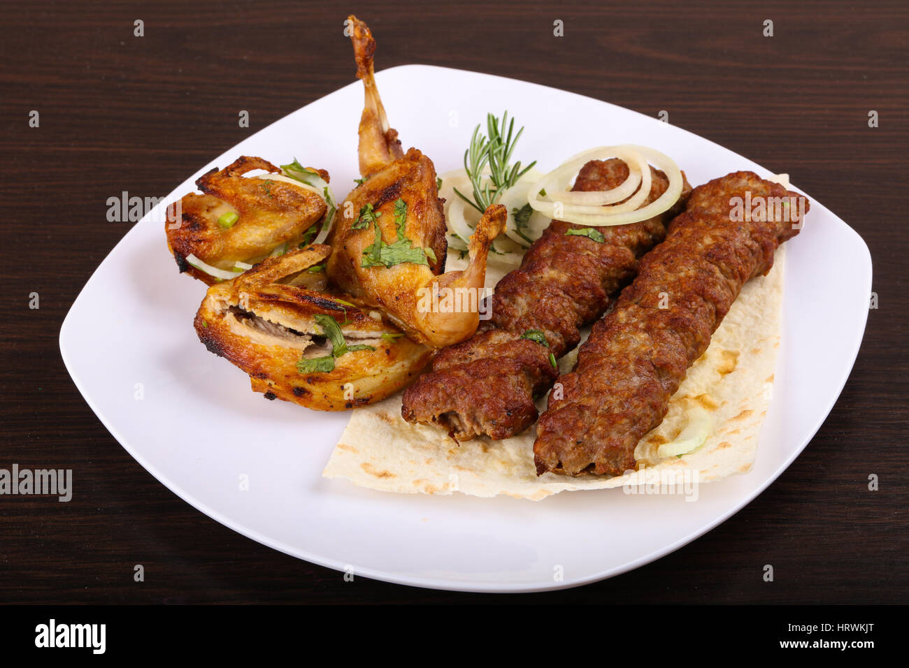 Shish kebab meat quail hi-res stock photography and images - Alamy