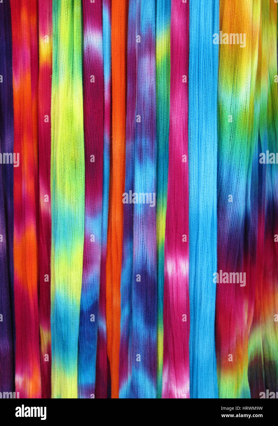 Fabrics. Brightly coloured ,vibrant material. Bright lines of colour ...