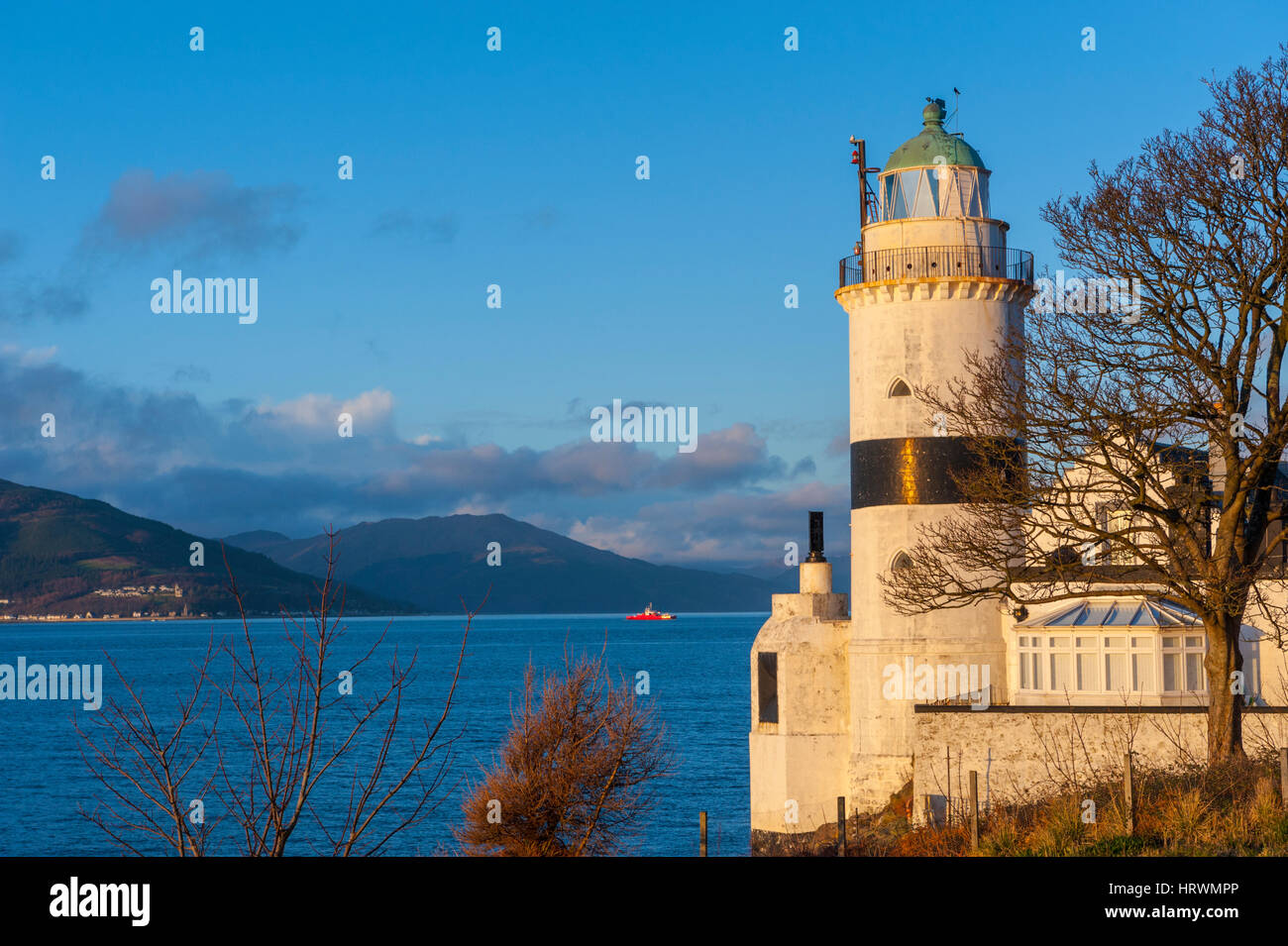 The Cloch Lighthouse on the clyde coast between Gourock and Wemyes Bay ...