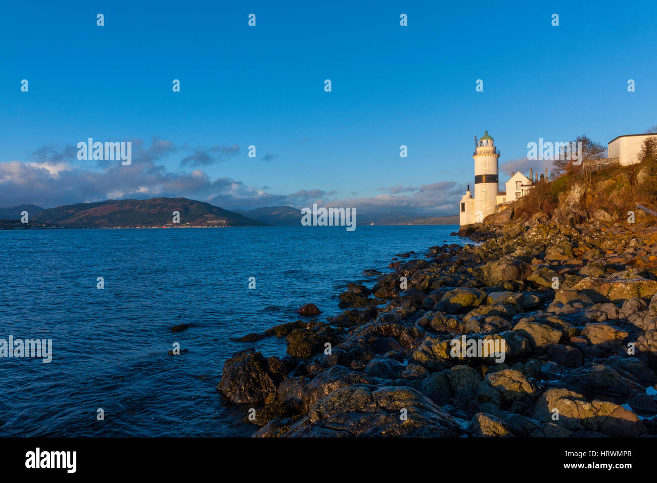 The Cloch Lighthouse on the clyde coast between Gourock and Wemyes Bay ...