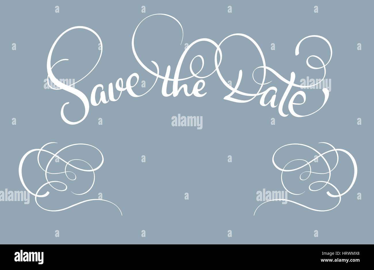 Save the date text on gray background. Calligraphy lettering Vector ...
