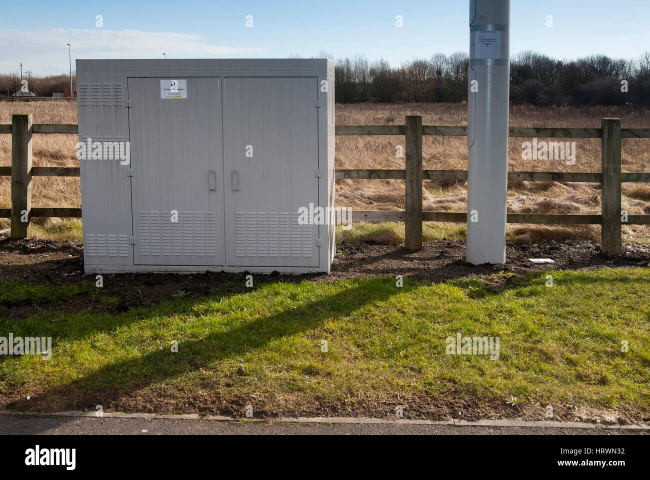 Mobile phone cellular equipment aerial mast control box Stock Photo - Alamy
