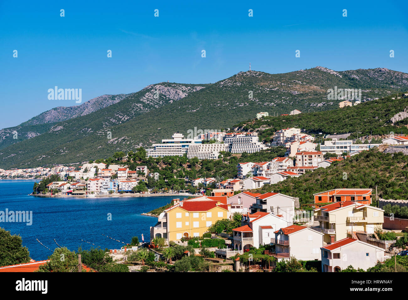 View of Neum mediterranean seaside town in Bosnia Stock Photo - Alamy
