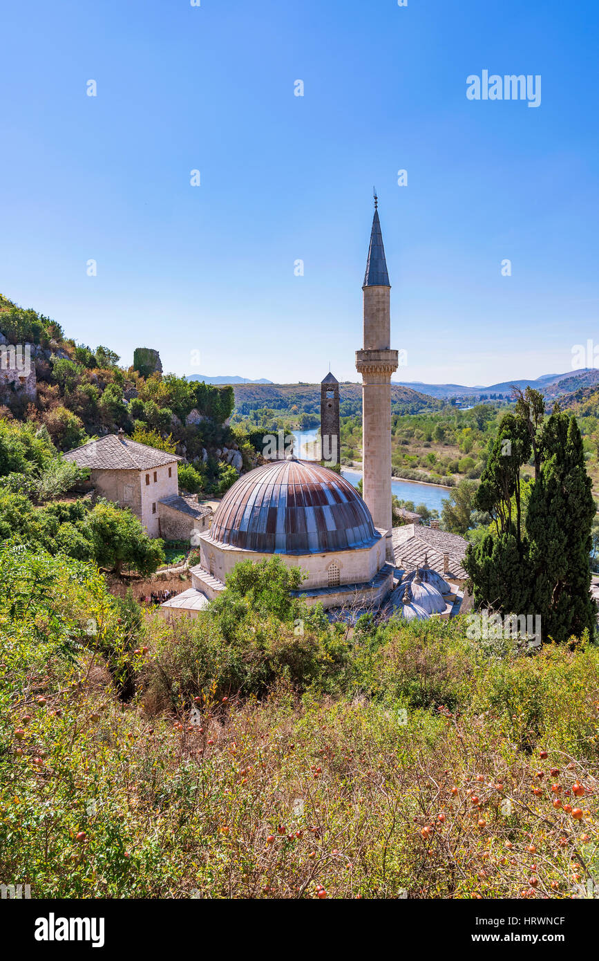 View of old town Mosque in Bosnia and Herzegovina Stock Photo - Alamy