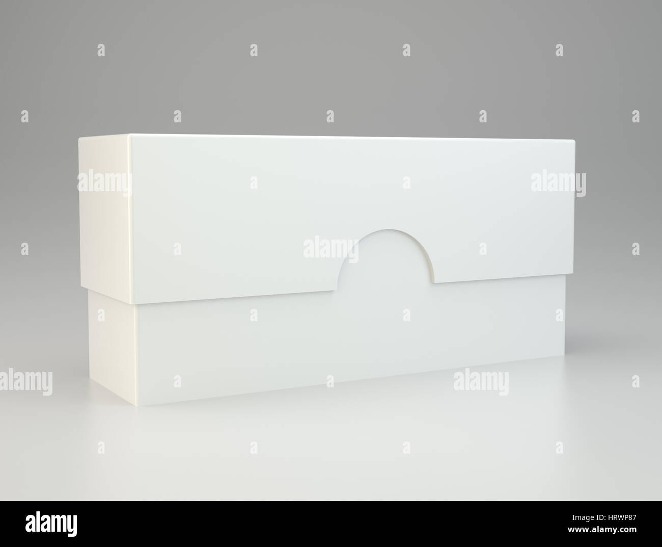 Blank box on gray background with reflection. 3d rendering Stock Photo ...