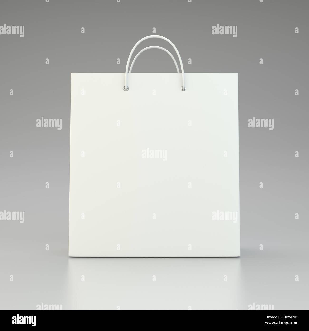Front view of paper bag package. 3d rendering Stock Photo - Alamy