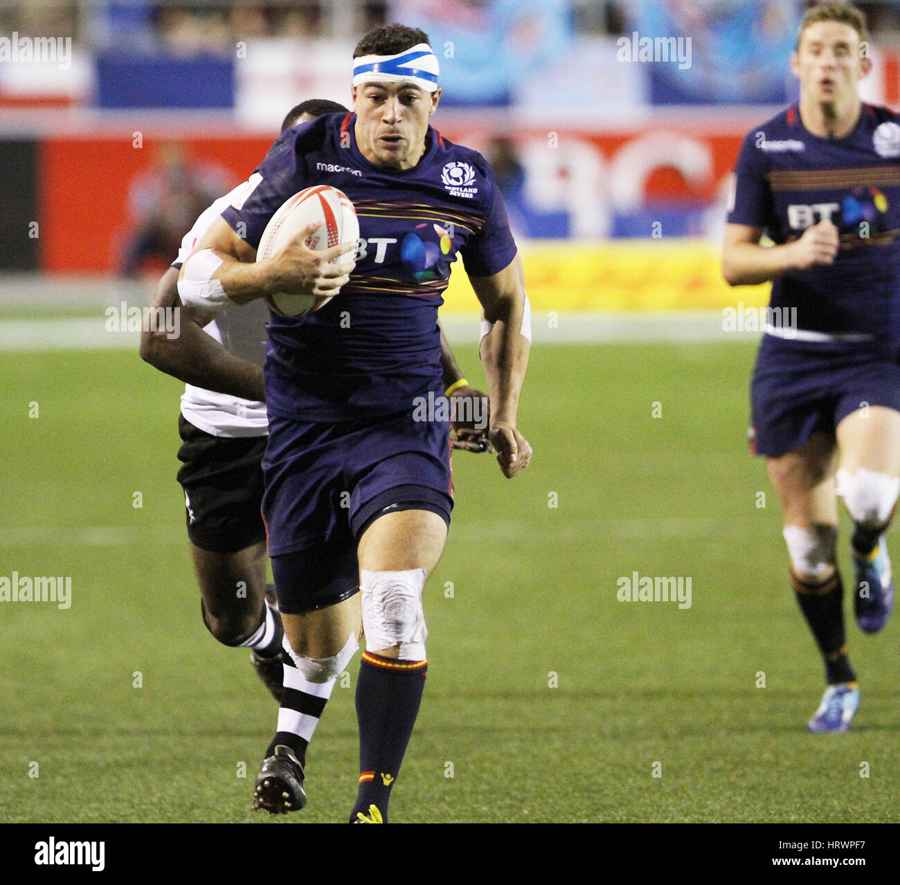 Las Vegas, Nevada, USA. 3rd Mar, 2017. Fijian Rugby players chase ...