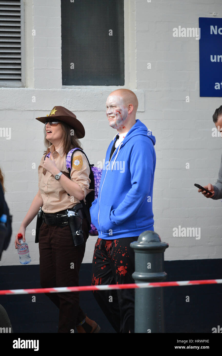Olympia, London, UK. 4th March 2017. Fans of the Walking Dead attend ...