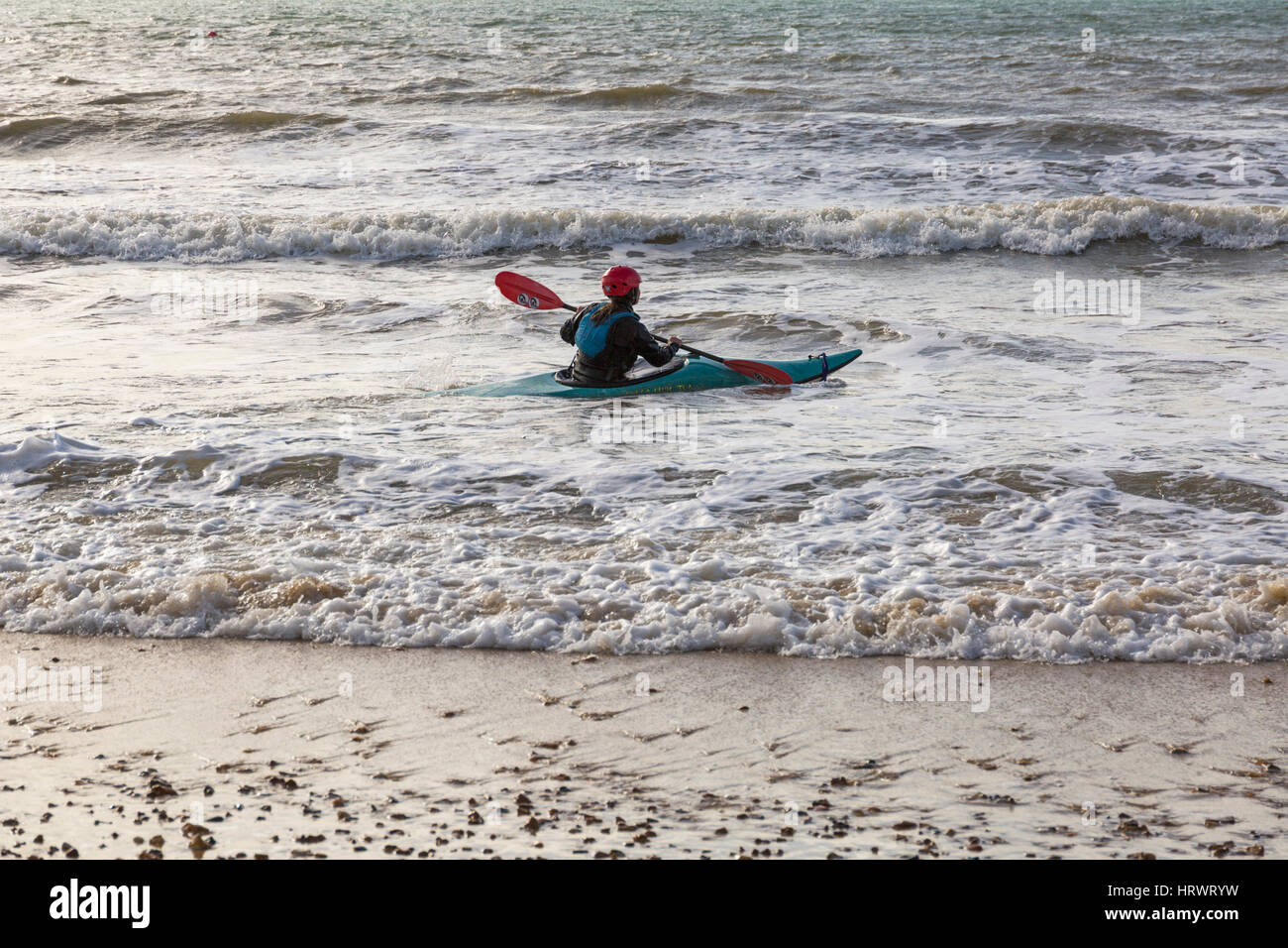 Boscombe beach kayaker hi-res stock photography and images - Alamy