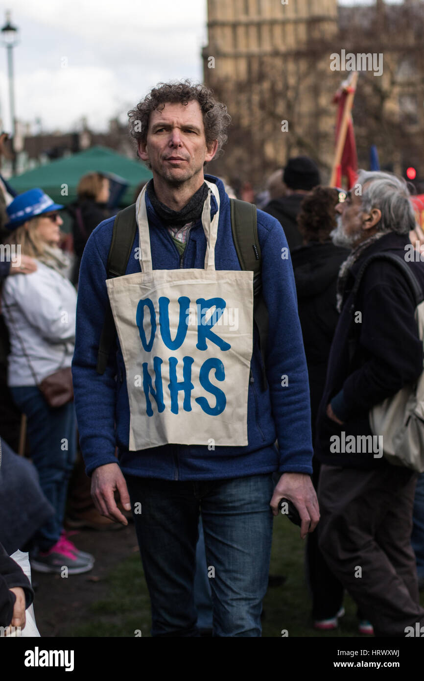 London, UK. 4th March 2017. The save our NHS march and rally in ...