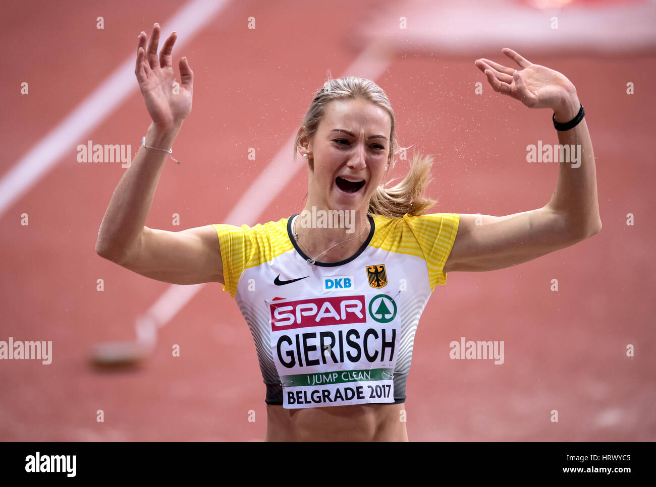 Belgrade, Serbia. 04th Mar, 2017. German athlete Kristin Gierisch ...