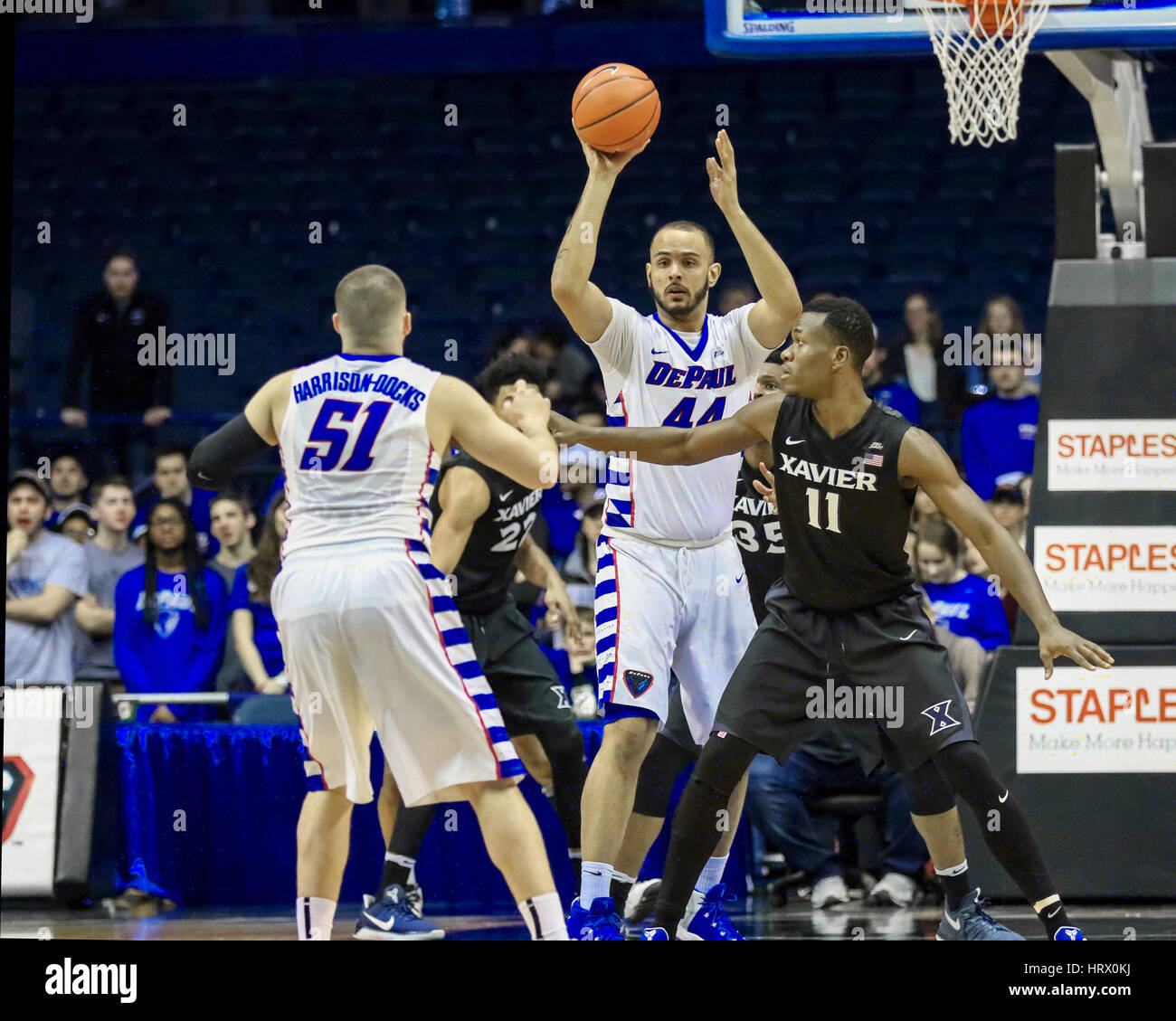 Saturday MAR 4 - DePaul Blue Demons center Levi Cook (44)prepares to ...