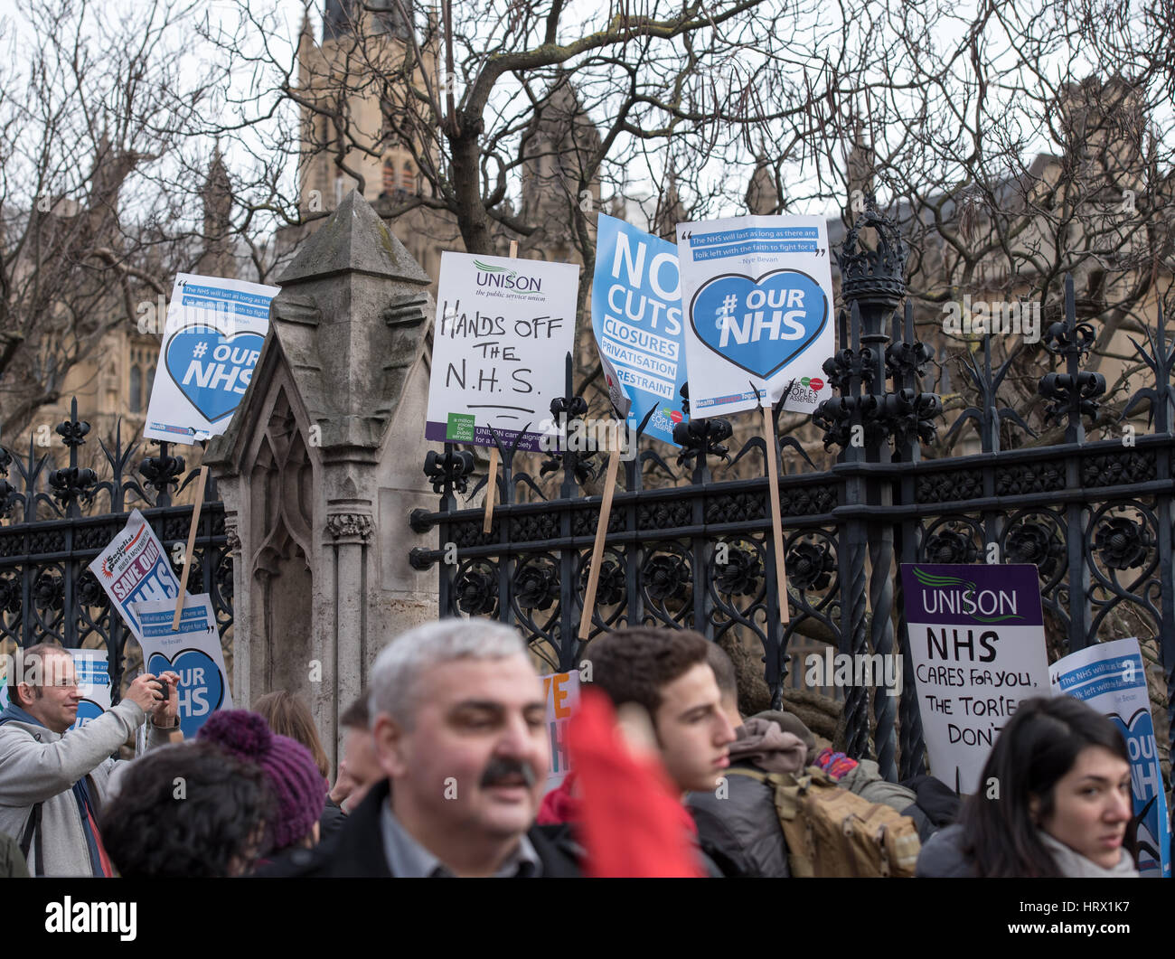 London, 4th March 2017, Mass rally and march in support of the NHS in ...