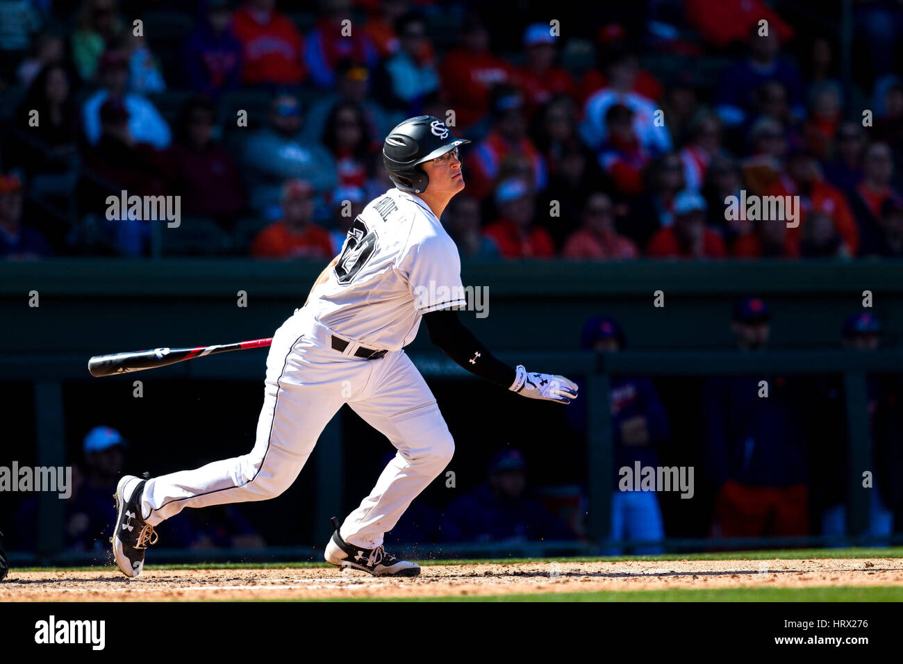 Greenville, SC, USA. 4th Mar, 2017. Gamecocks infielder Jonah Bride (20 ...