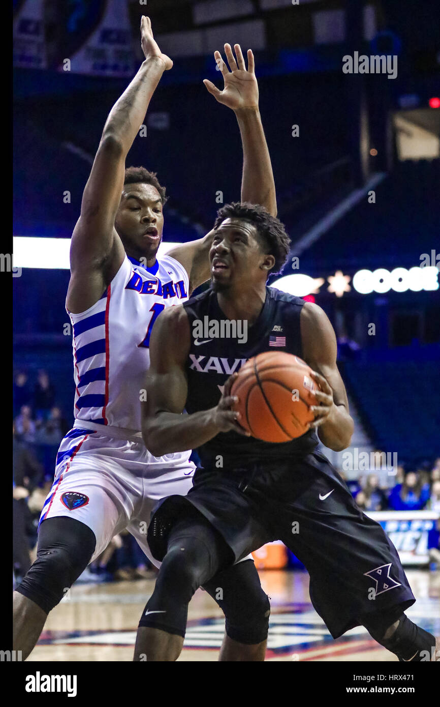 Saturday MAR 4 - Xavier Musketeers guard Quentin Goodin (3) drives to ...
