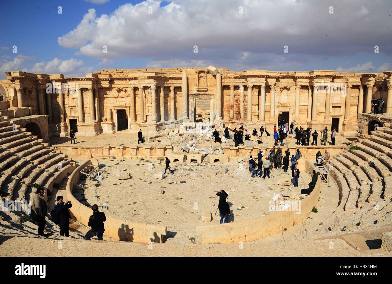 Palmyra, Syria. 4th Mar, 2017. The ruined Roman Theater is seen in the ...