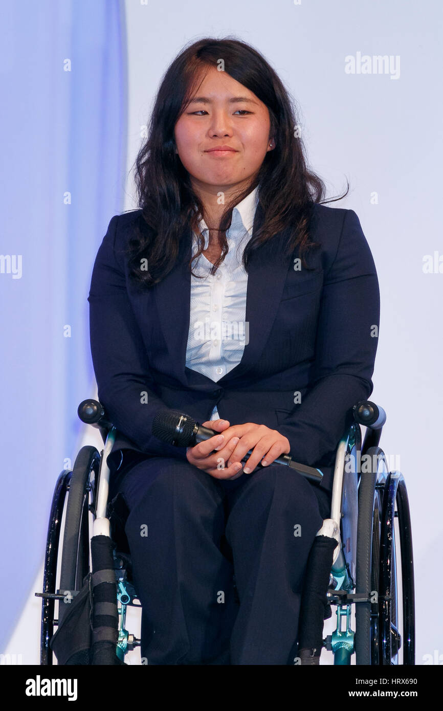 Tennis player Yui Kamiji attends the Liberal-Democratic Party's ...