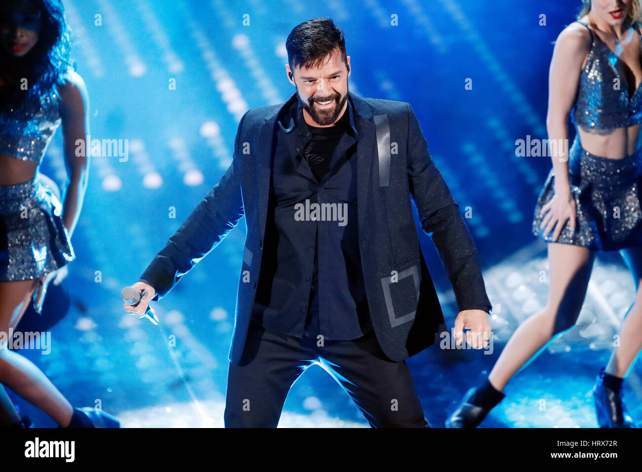 SANREMO, ITALY, February 7: Singer Ricky Martin performs during the ...