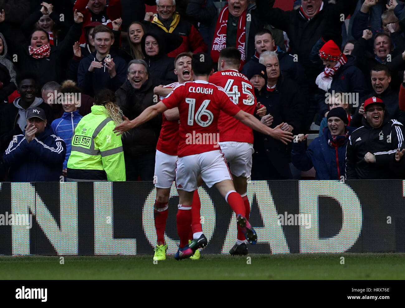 Nottingham Forest's Ben Osborn (left) celebrates scoring his side's ...