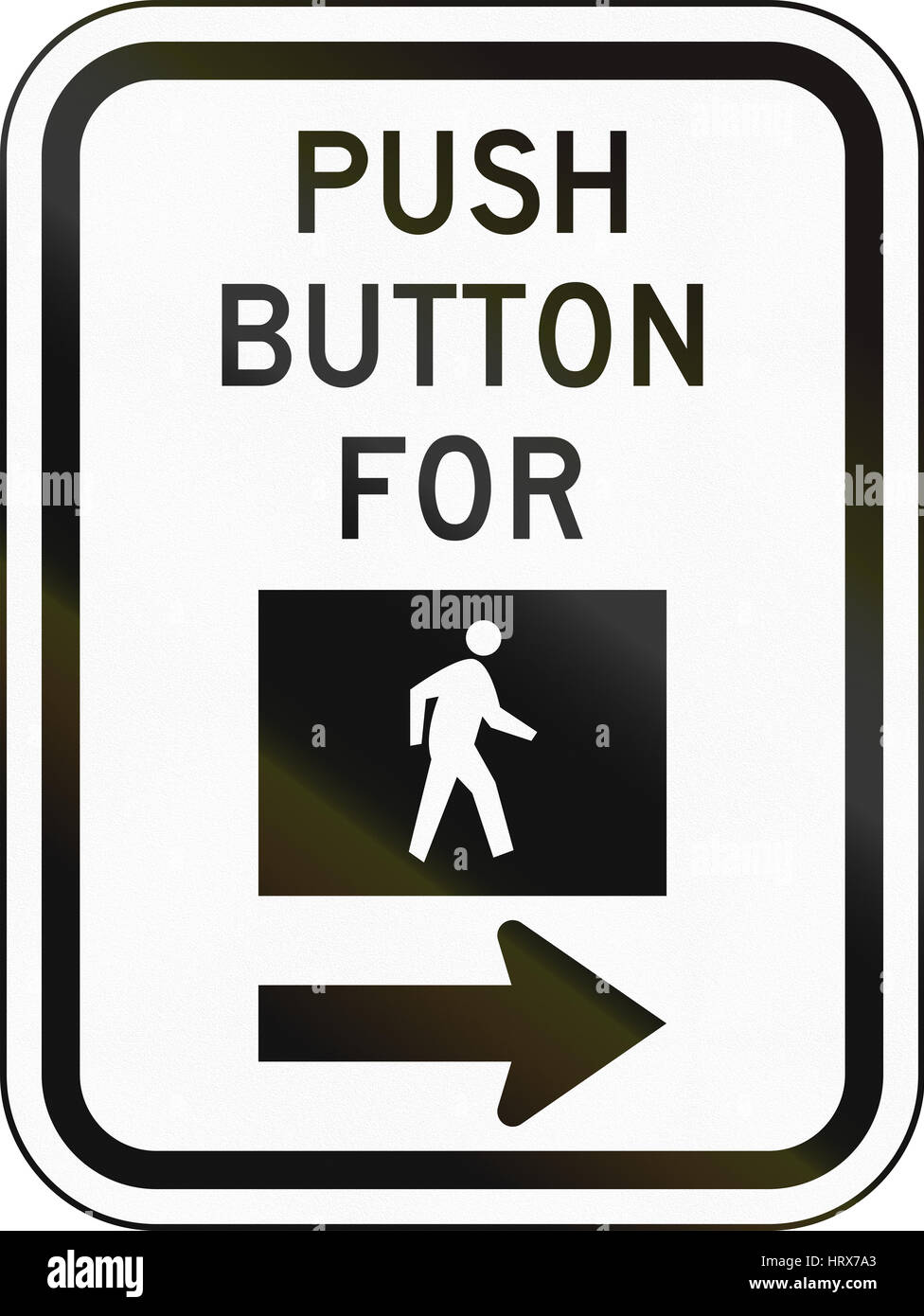 United States MUTCD road sign - Crosswalk instructions Stock Photo - Alamy