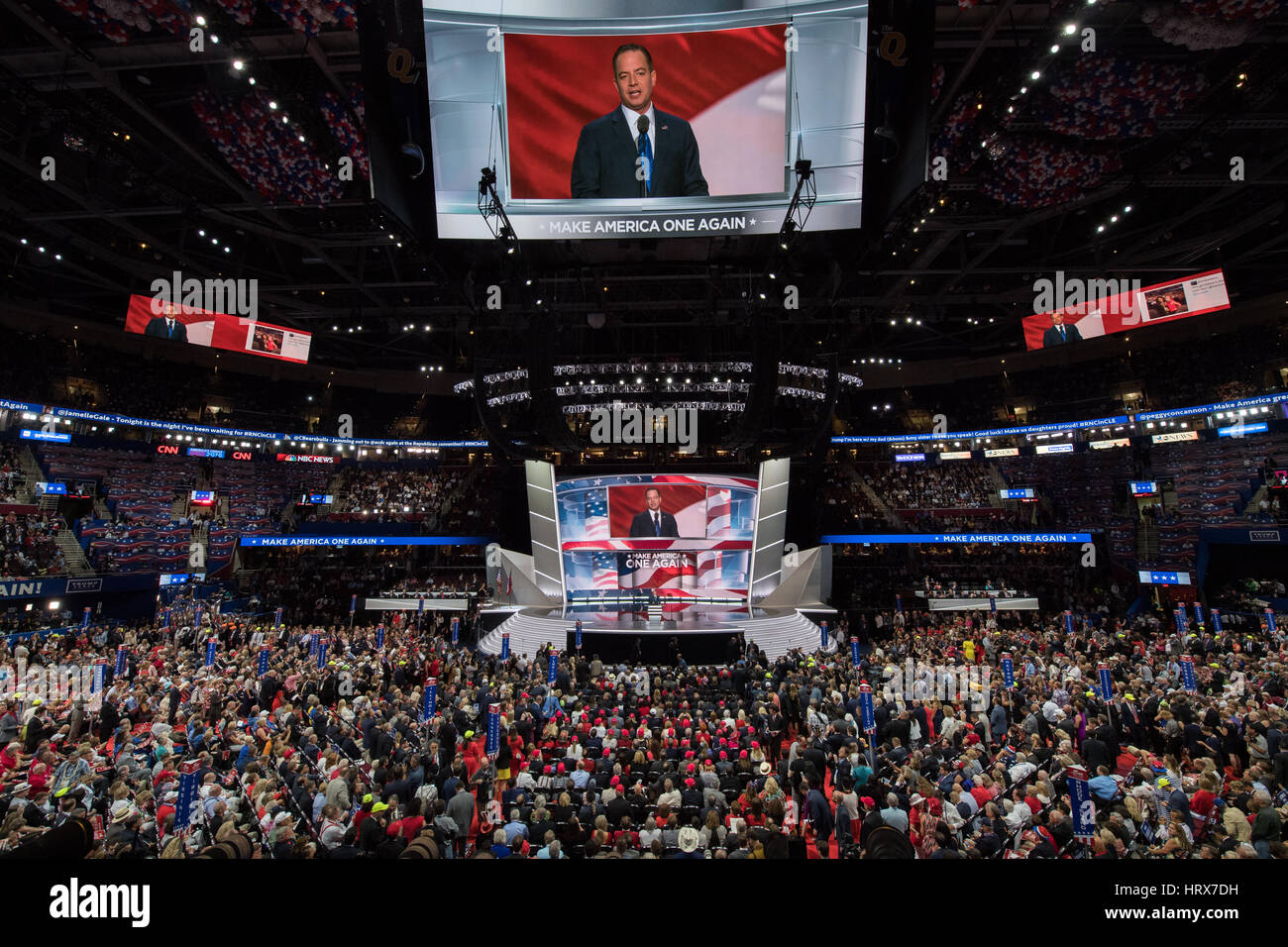 RNC Chairman Reince Priebus addresses delegates on the final day of the ...