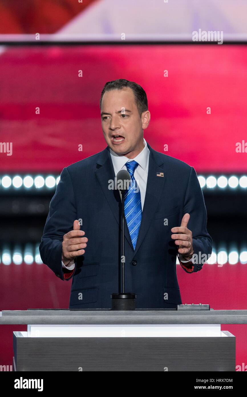 RNC Chairman Reince Priebus addresses delegates on the final day of the ...