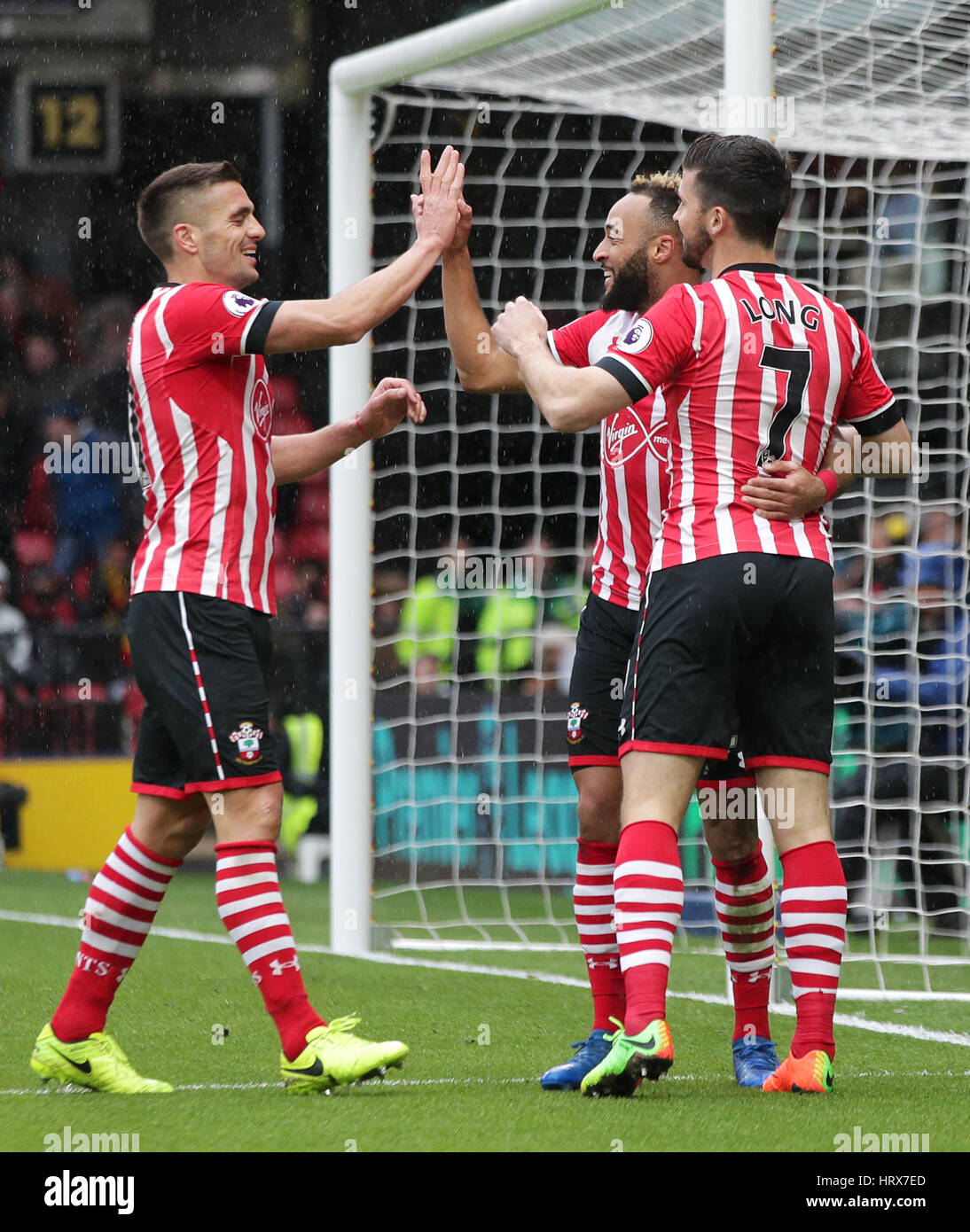 Southamptons nathan redmond celebrates scoring hi-res stock photography ...