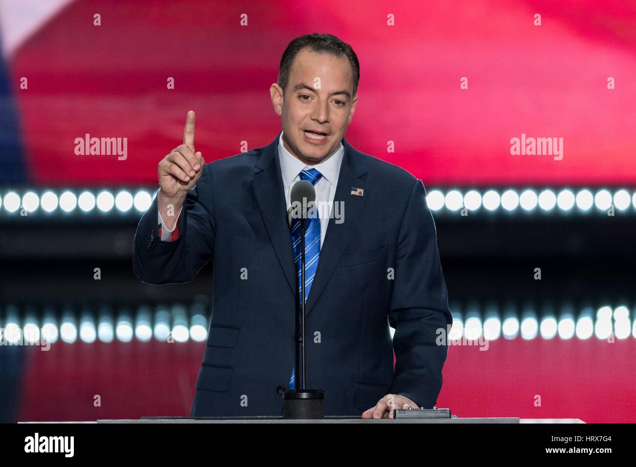 RNC Chairman Reince Priebus addresses delegates on the final day of the ...