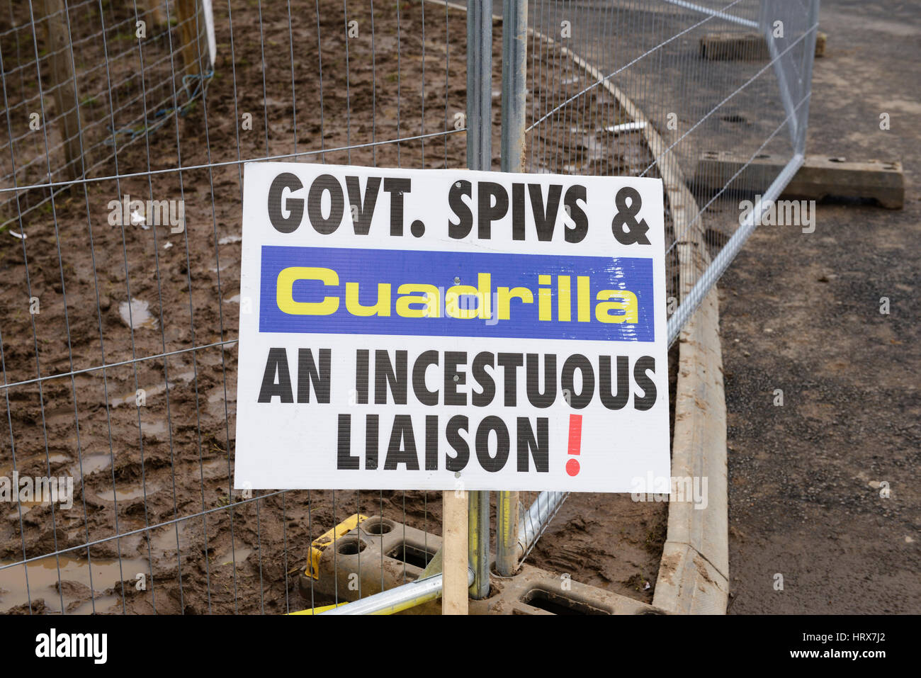 Sign positioned near the entrance to Cuadrilla shale gas site on ...