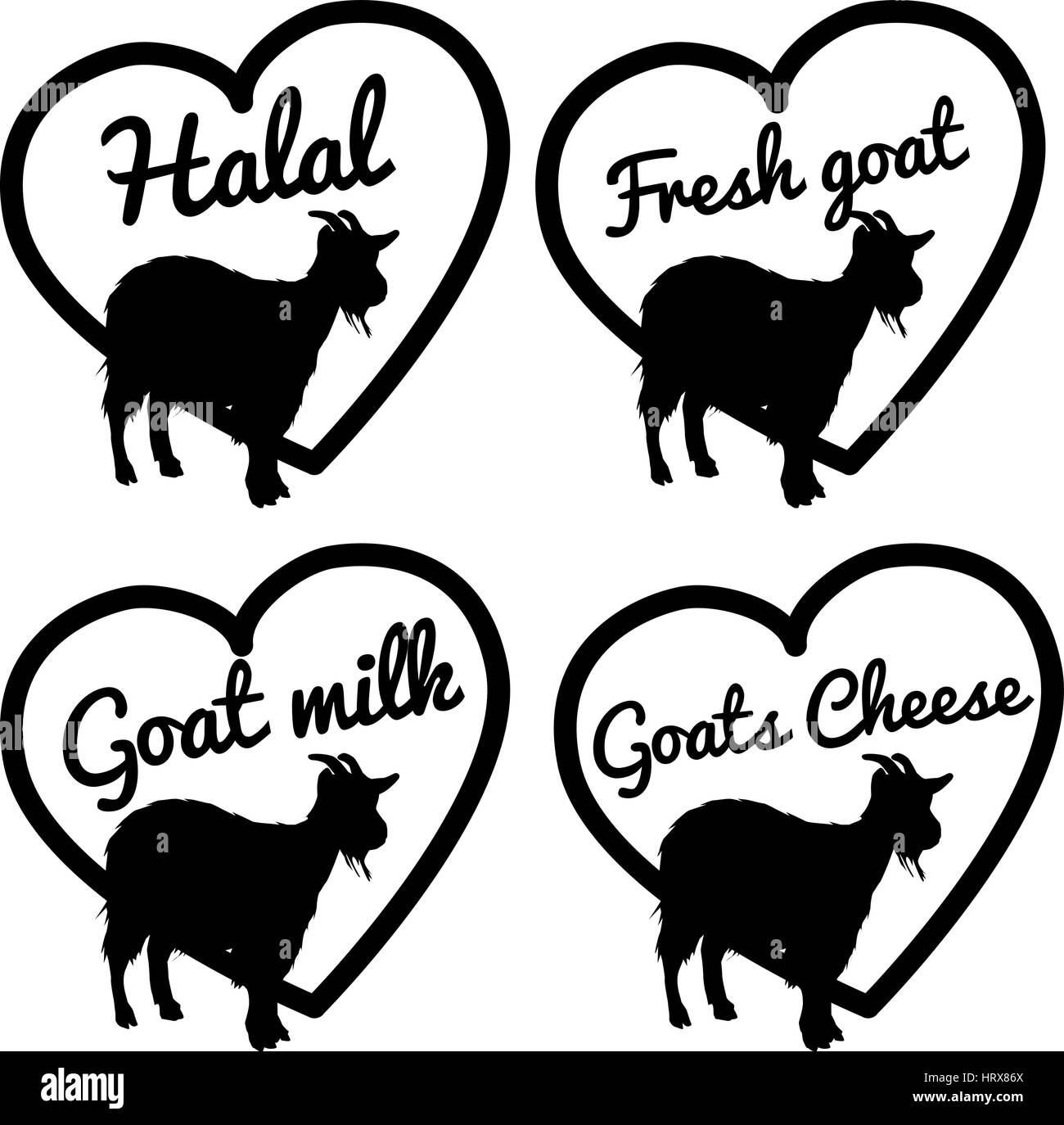 selection of vector and clip art symbols based on goats Stock Vector ...