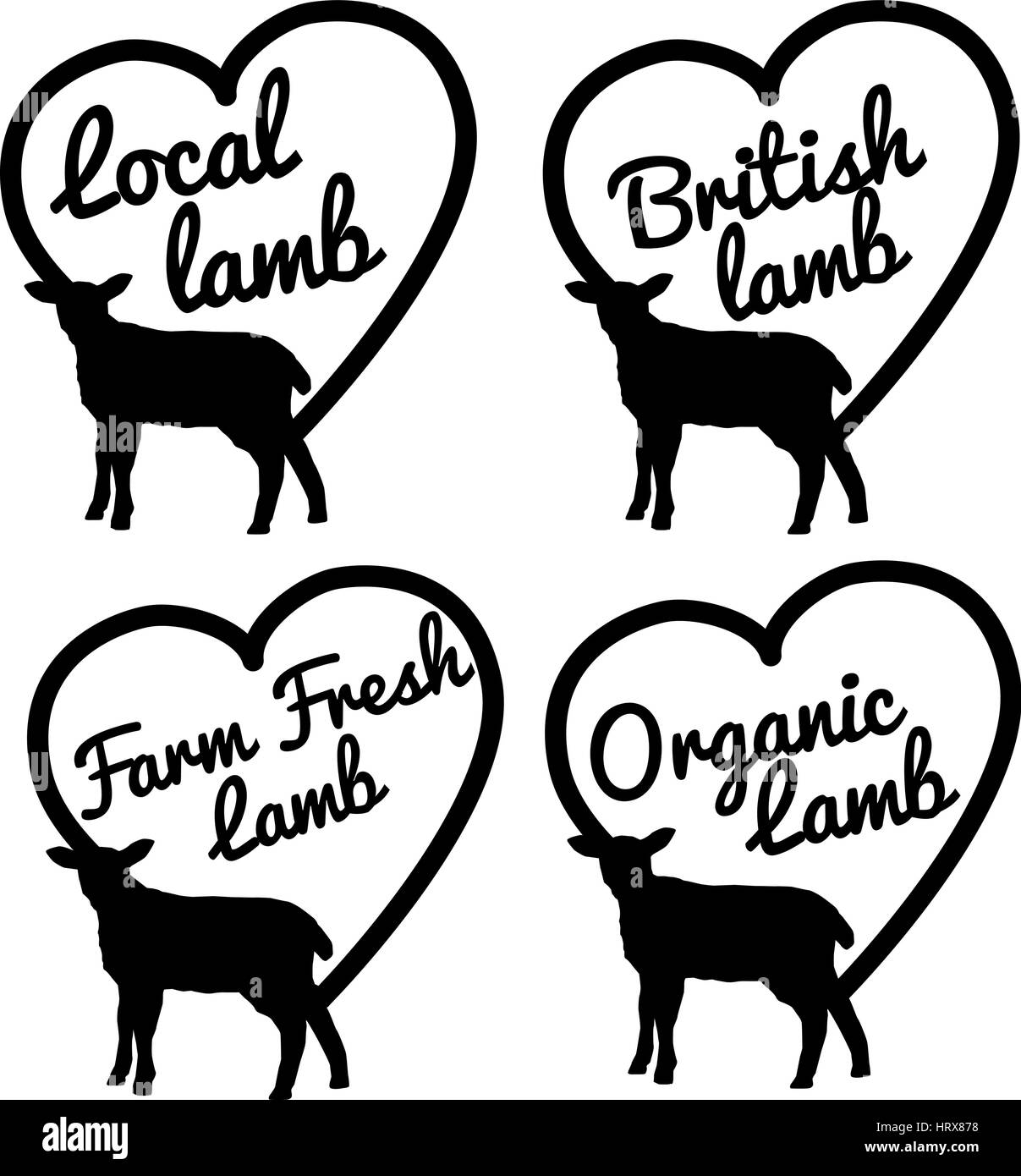 selection of vector and clip art symbols based on lamb Stock Vector ...