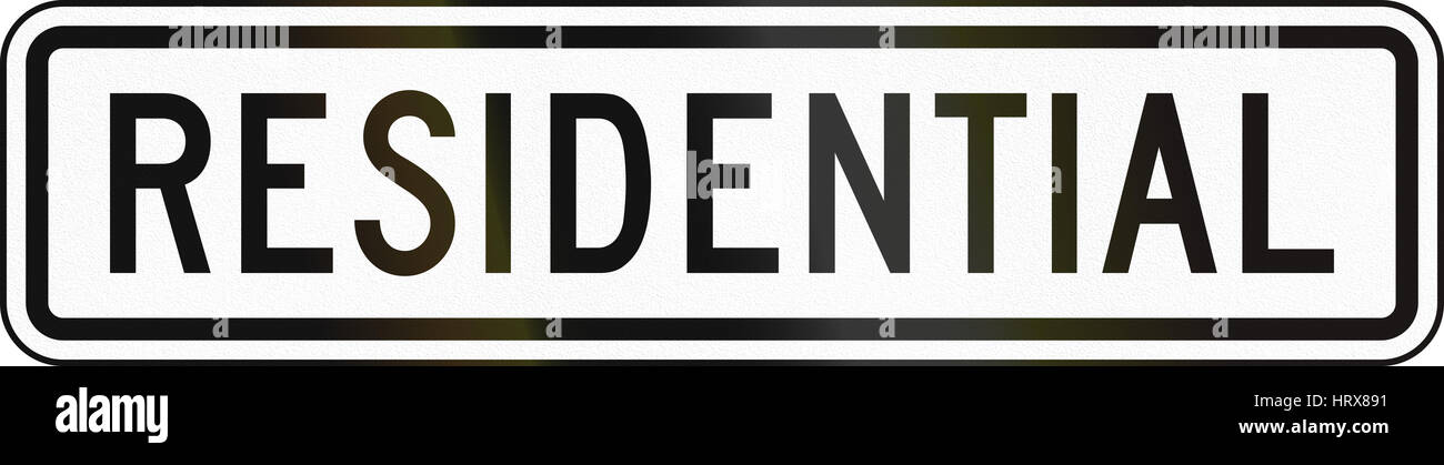 United States MUTCD road sign - Residential Stock Photo - Alamy