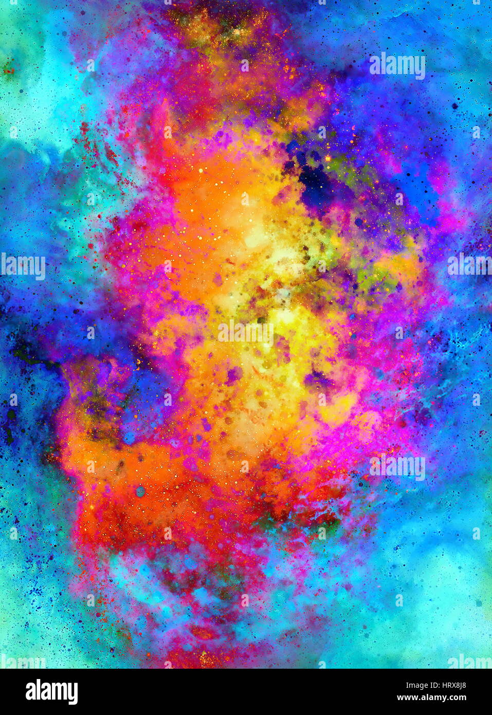 abstract background with multicolor space structures, crackles and ...