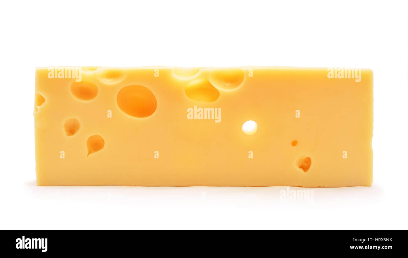 emmentaler cheese block isolated Stock Photo - Alamy