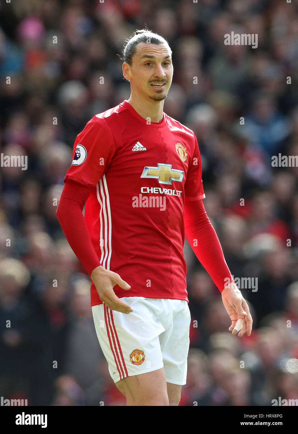 Manchester United's Zlatan Ibrahimovic gestures Stock Photo - Alamy