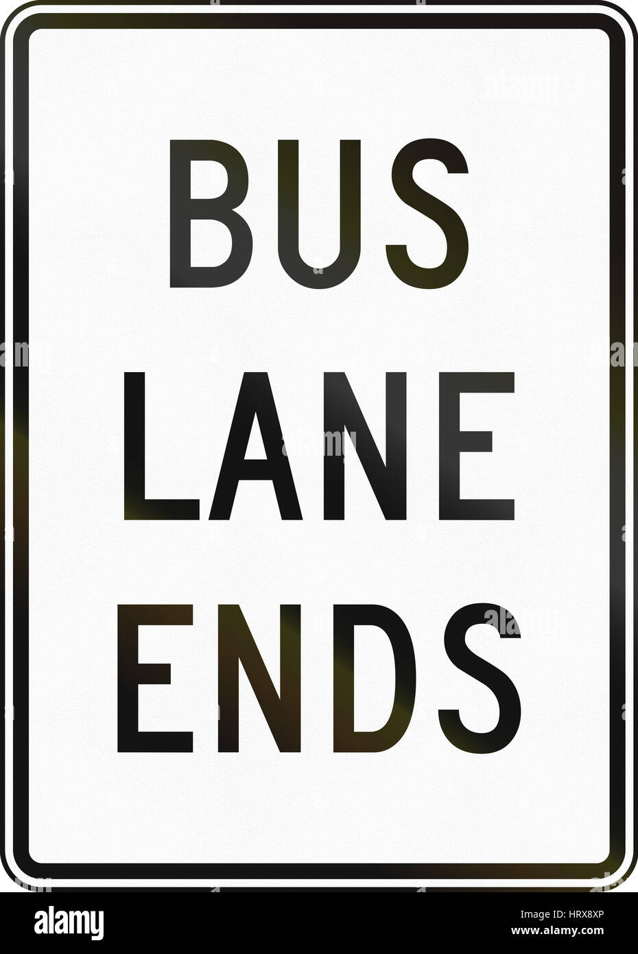 United States MUTCD road sign - Bus lane ends Stock Photo - Alamy