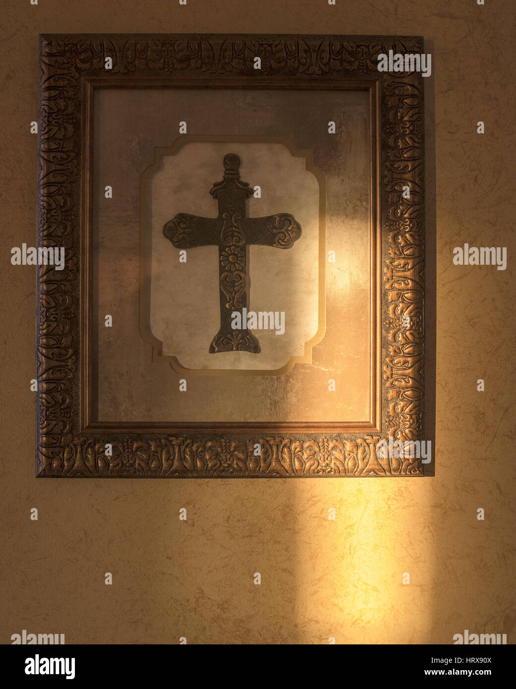 Cross with Light Stock Photo - Alamy