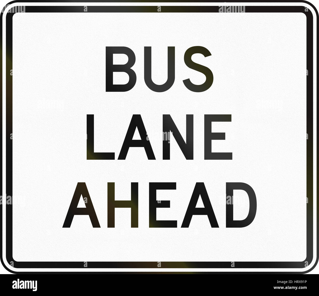 United States MUTCD regulatory road sign - Bus lane Stock Photo - Alamy