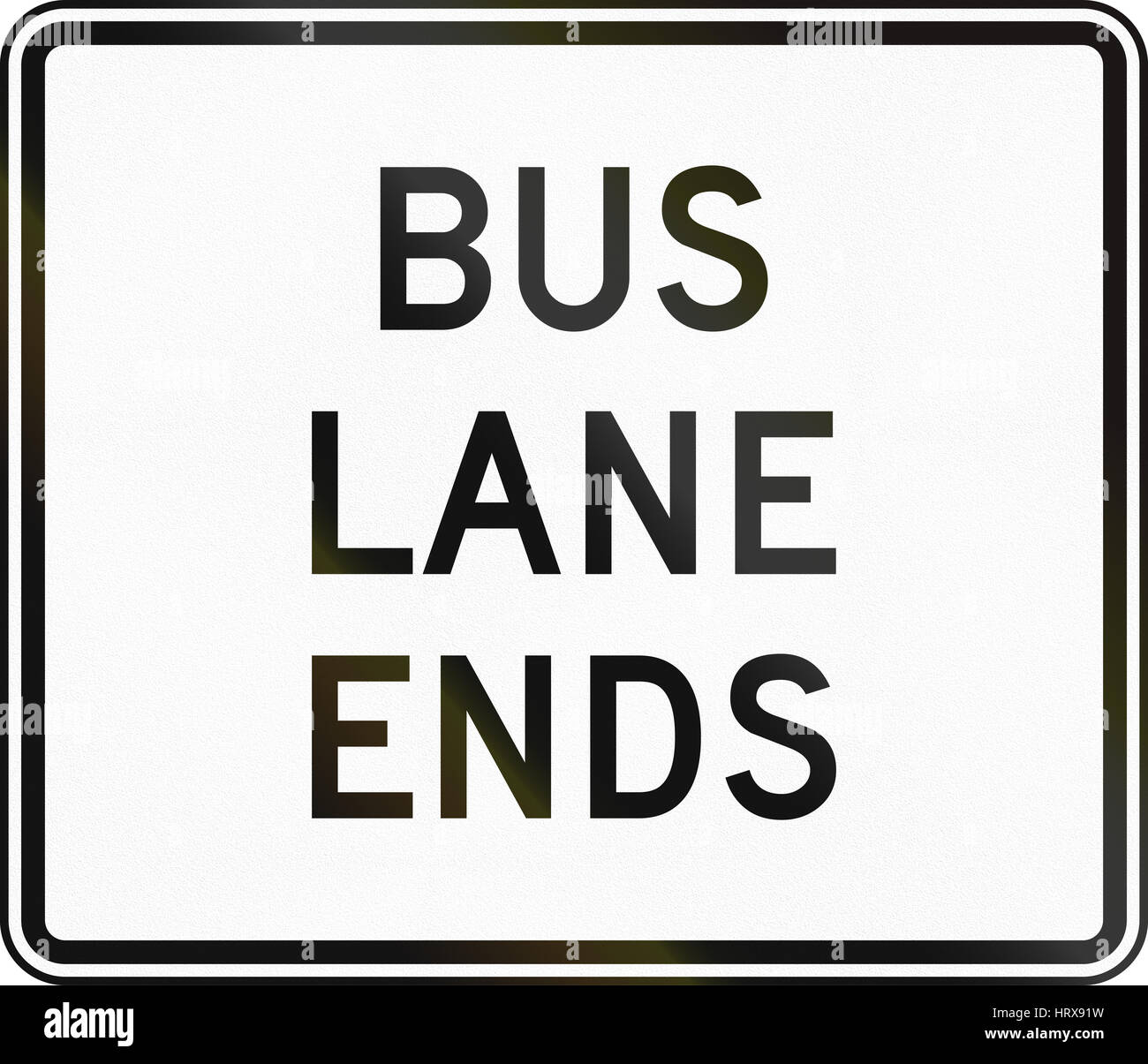 United States MUTCD regulatory road sign - Bus lane ends Stock Photo ...