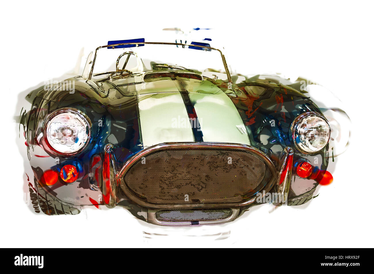 Abstract car illustration. Sportive vintage cabriolet. Isolated Stock ...