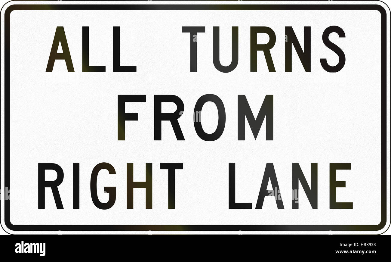 United States MUTCD road sign - Allowed turns Stock Photo - Alamy