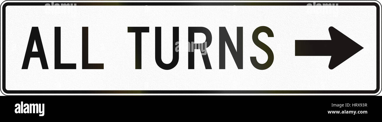 United States MUTCD road sign - Allowed turns Stock Photo - Alamy